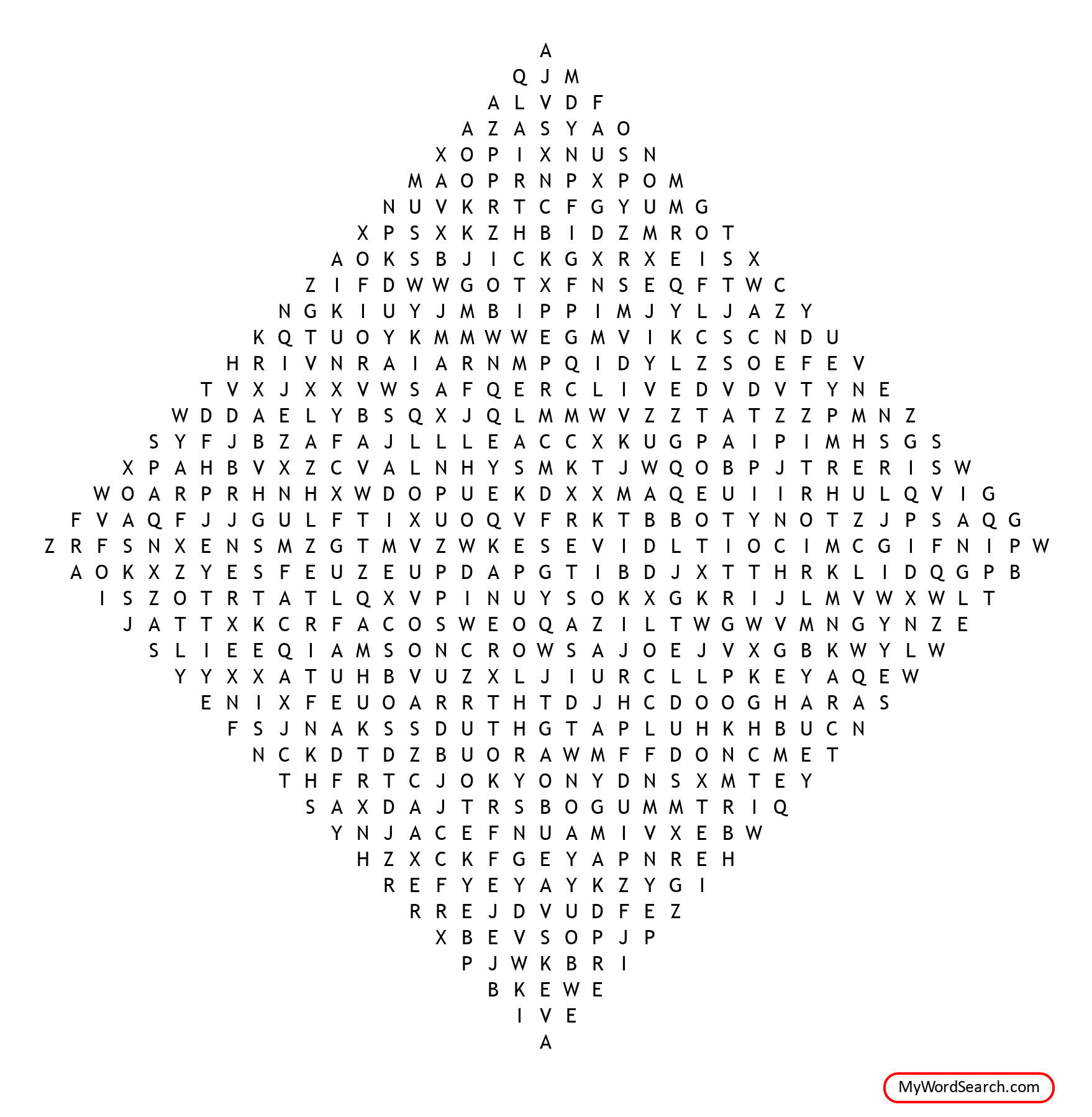 Salem Witch Trial Word Search