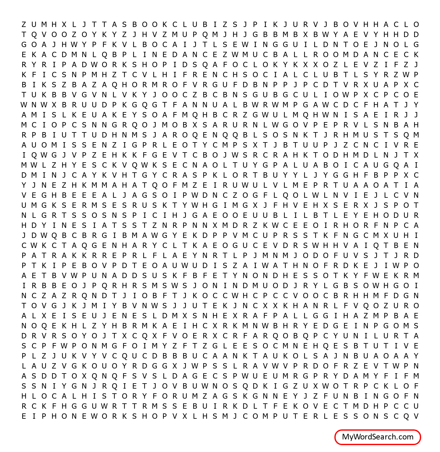 Senior Center Activities Word Search