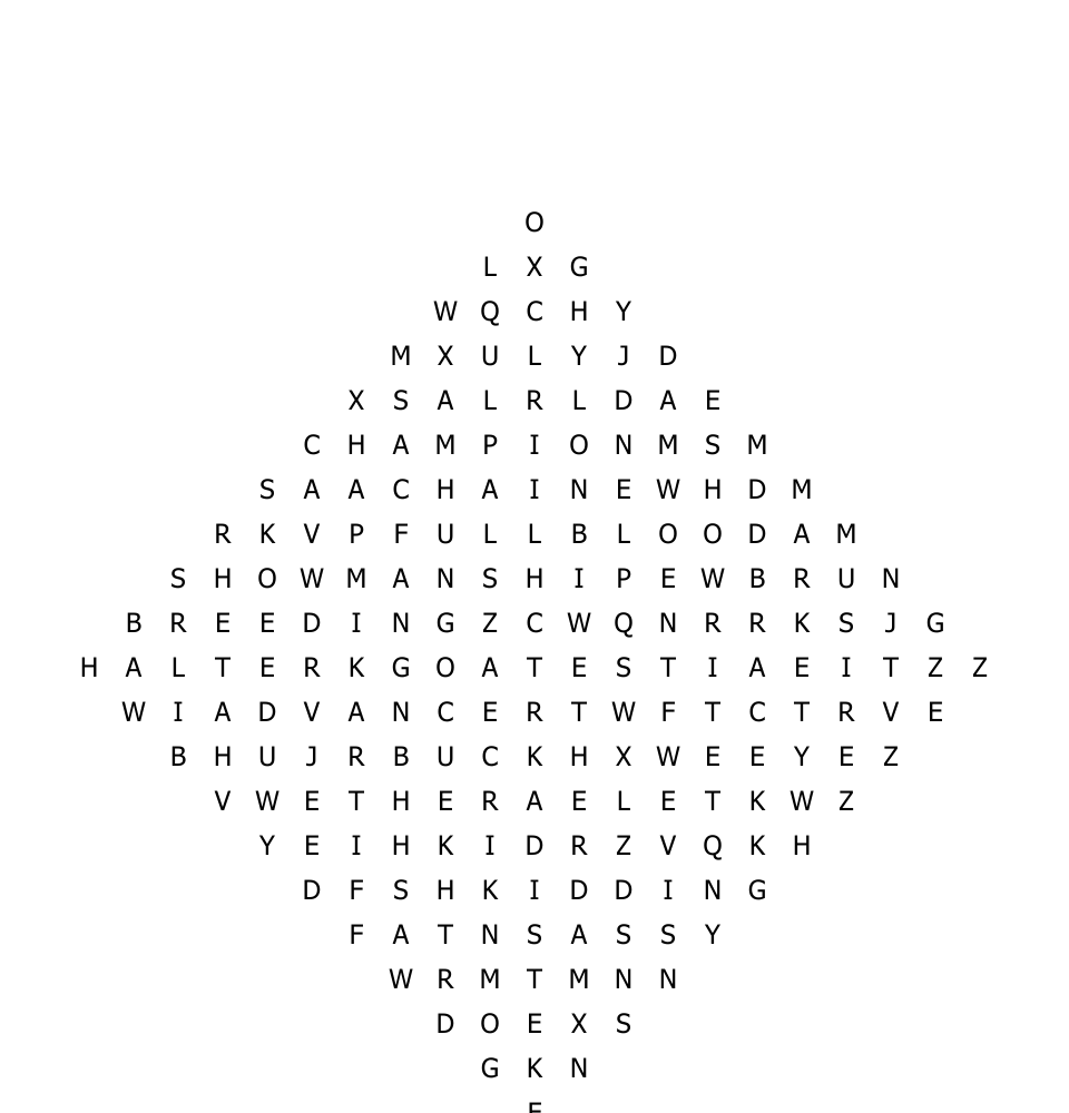 Show-Rite Goat Word Search