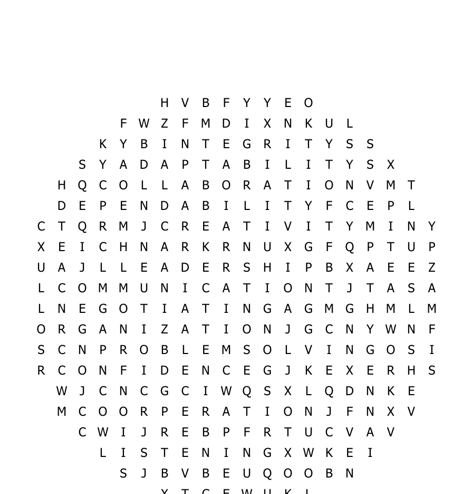 Soft Skills Word Search