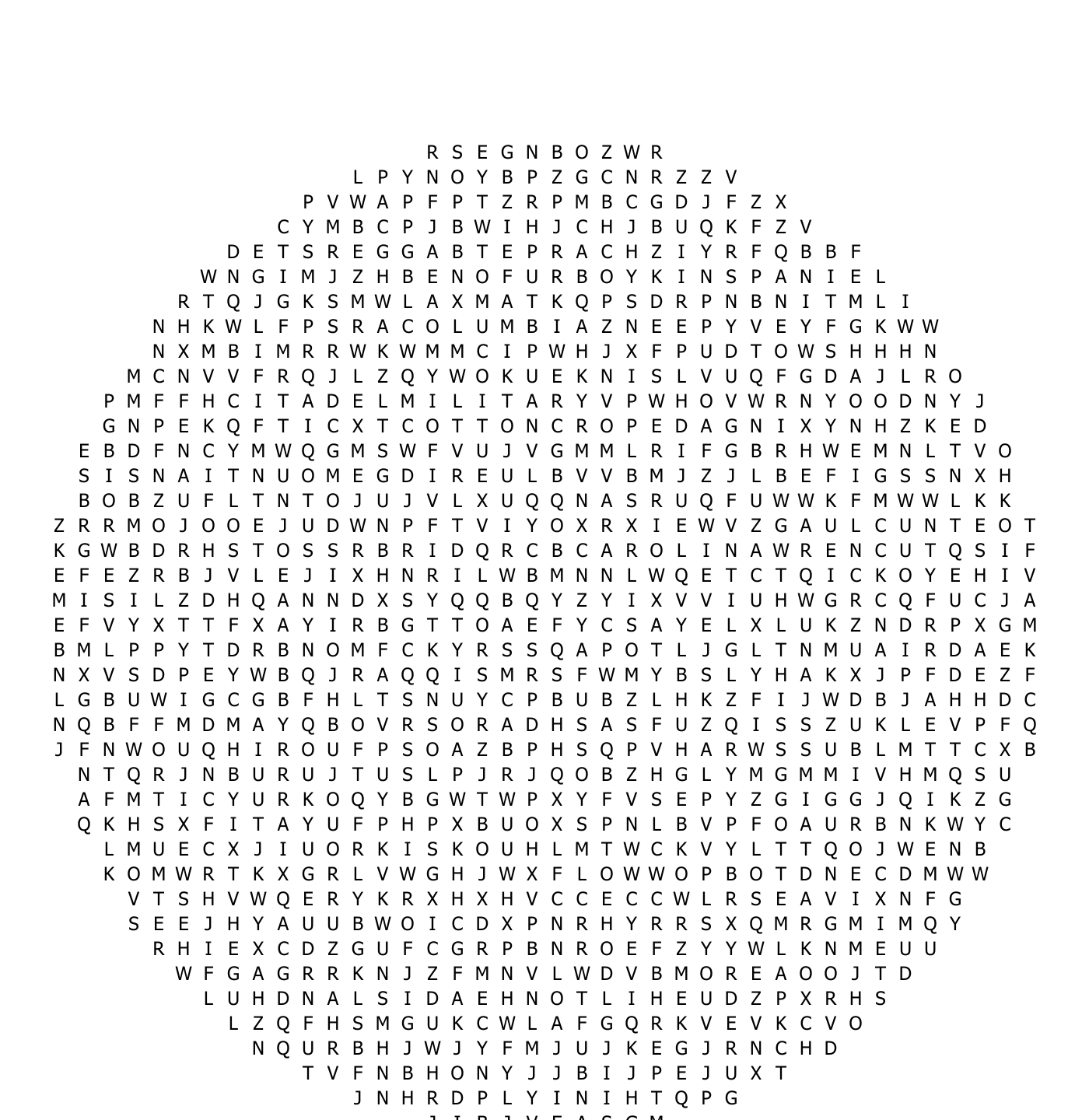 South Carolina Word Search