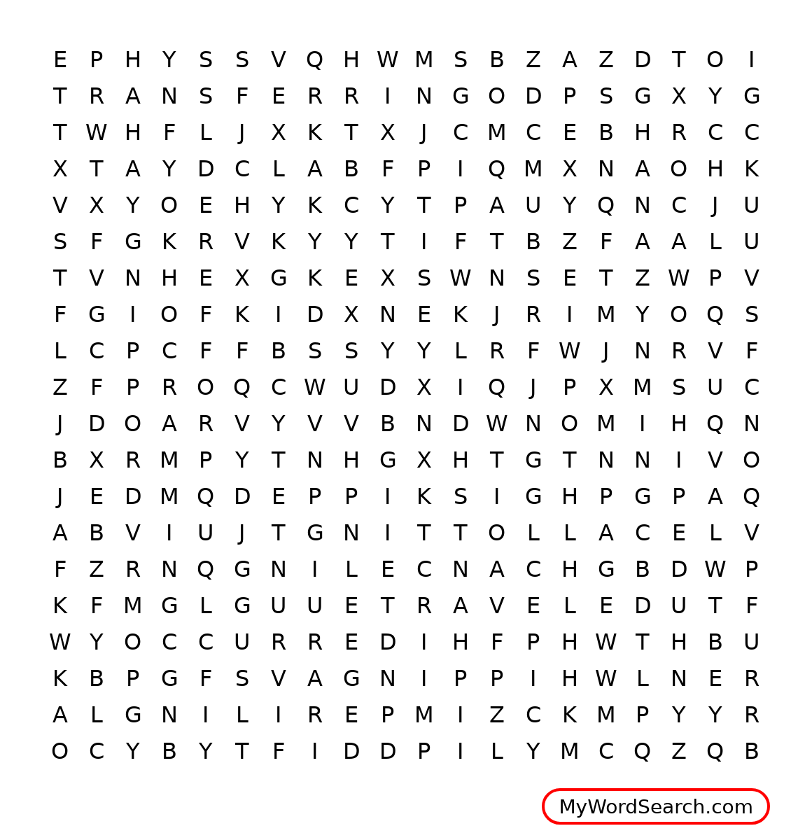 Spelling List 2 Word Search