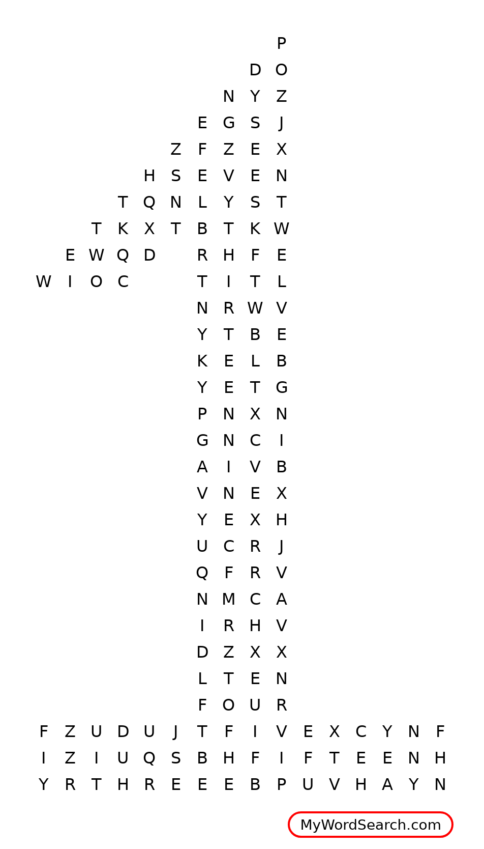 Subtraction Word Search