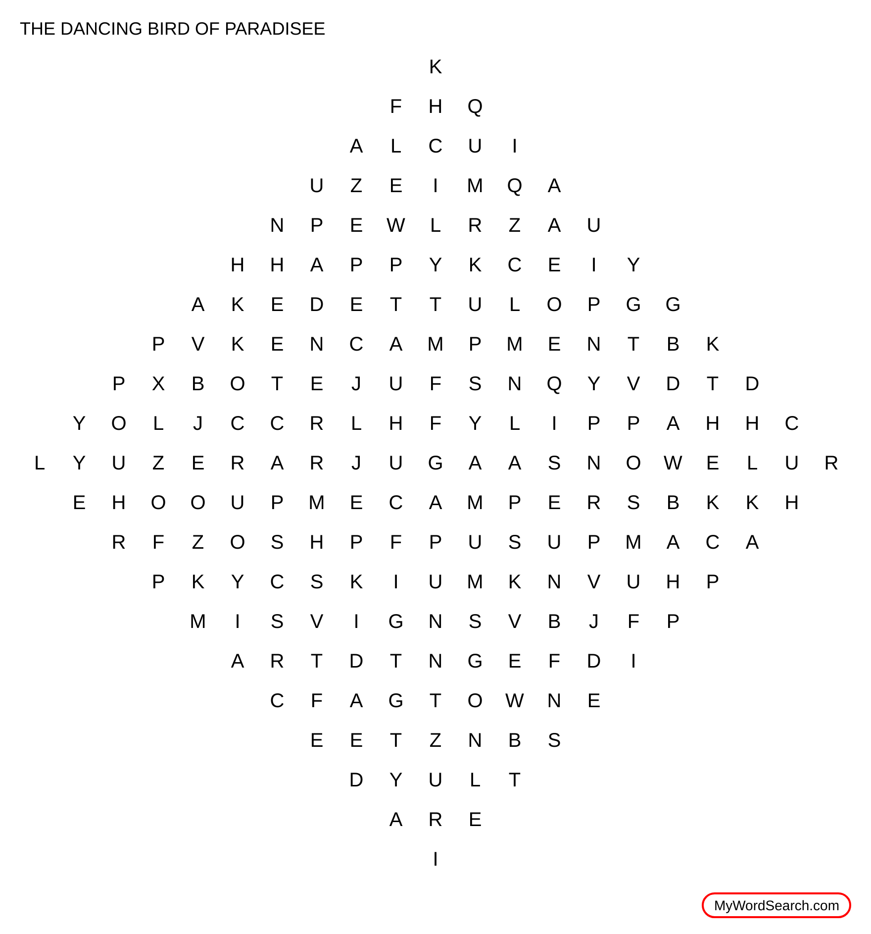 THE DANCING BIRD OF PARADISE