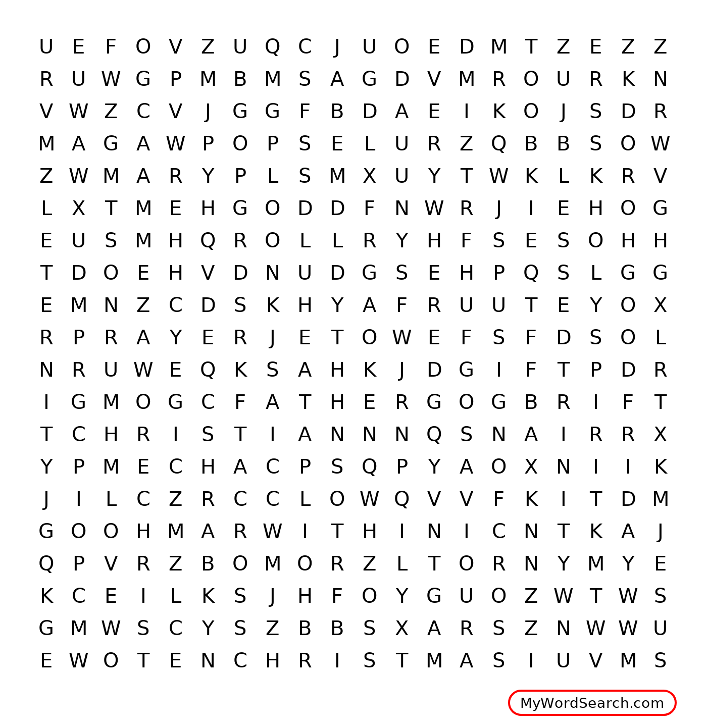 The Blessed Trinity Word Search