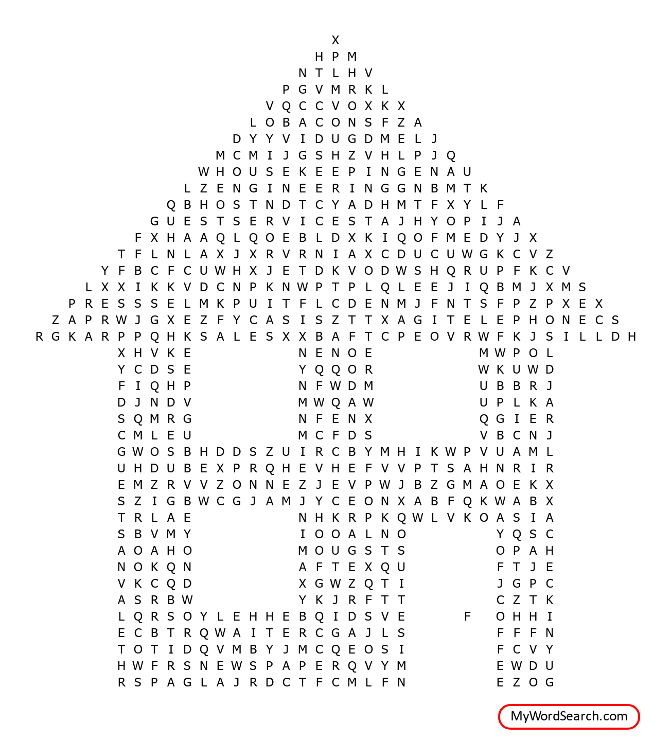 The Press Hotel Word Search