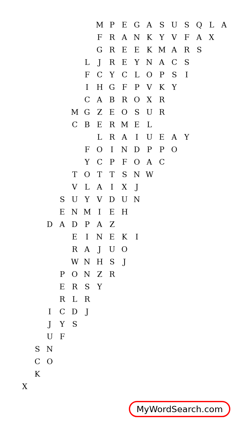 The Son of Neptune (word search)