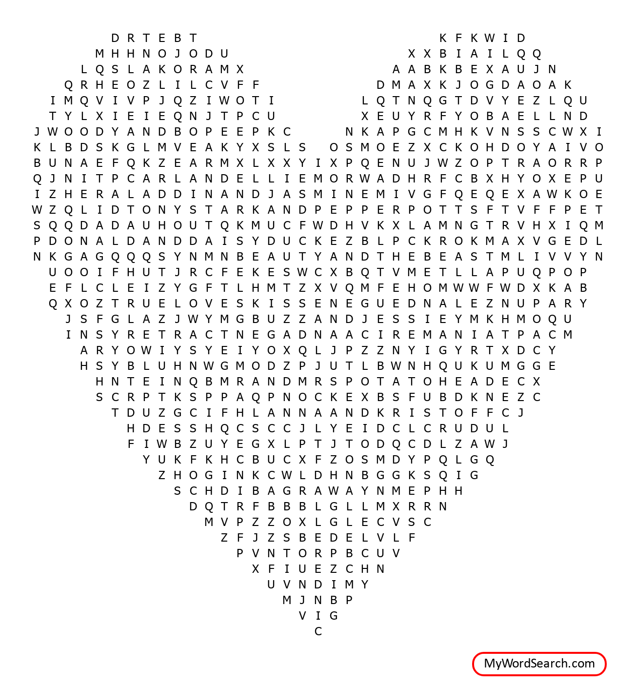Valentine's Day Word Search