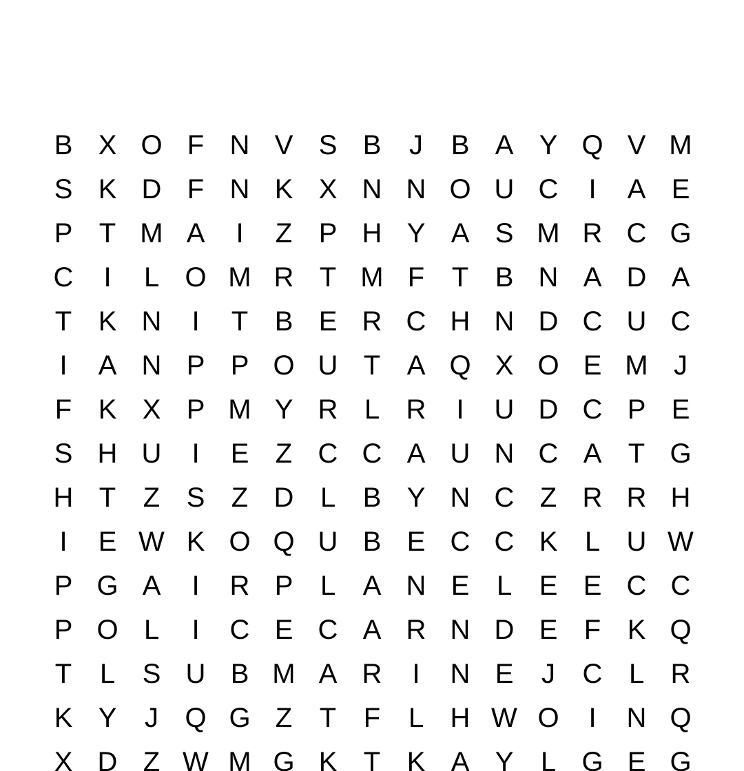 Vehicle Word Search