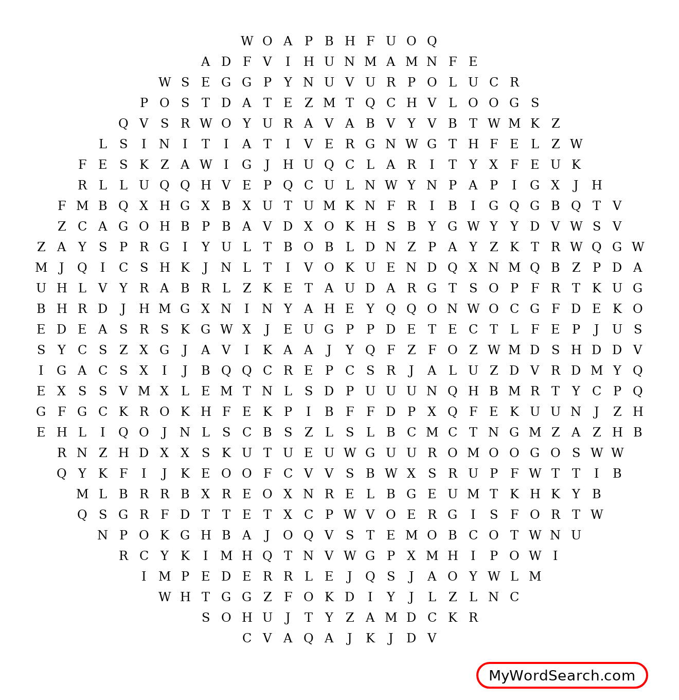 Vocabulary Word Search