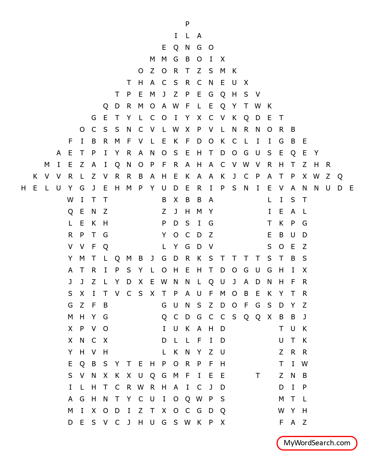 Waffle Warrior Word Search