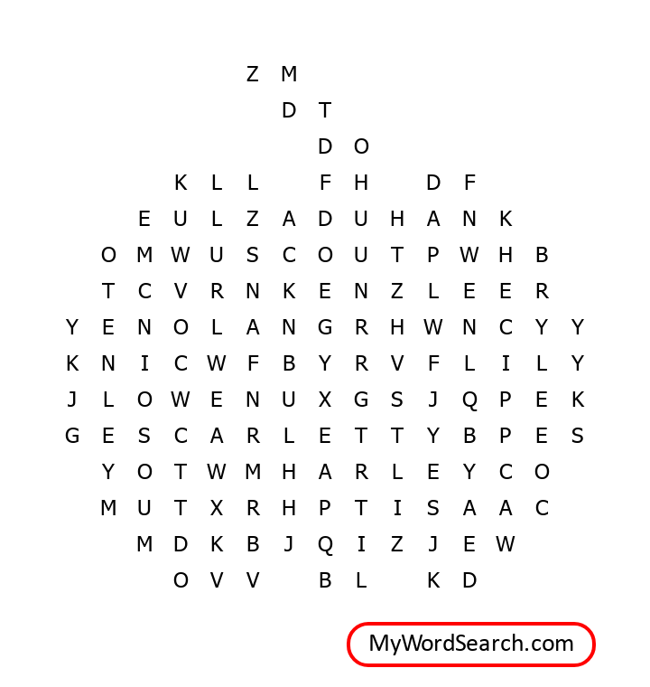 What's my name word search