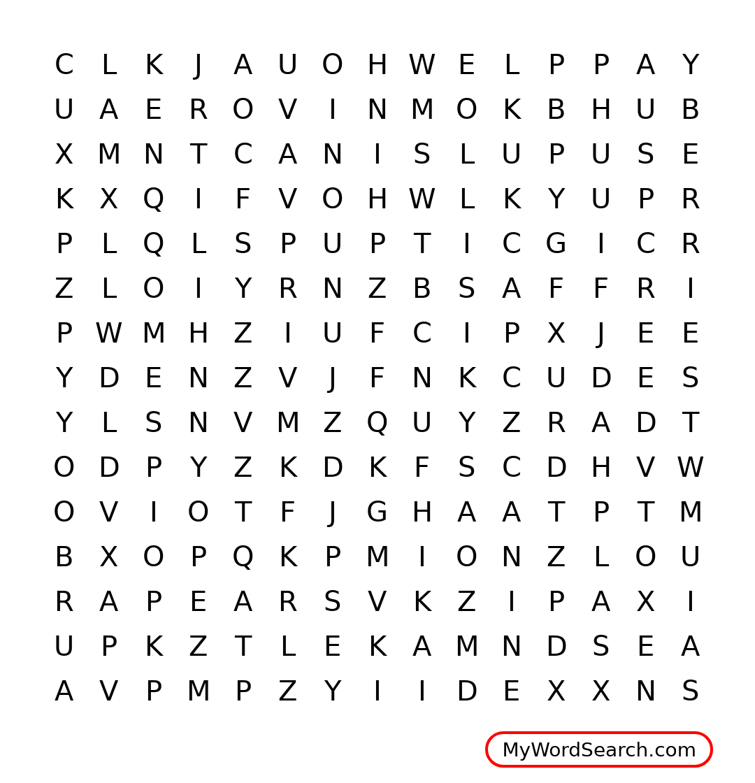 Wolf Word Search