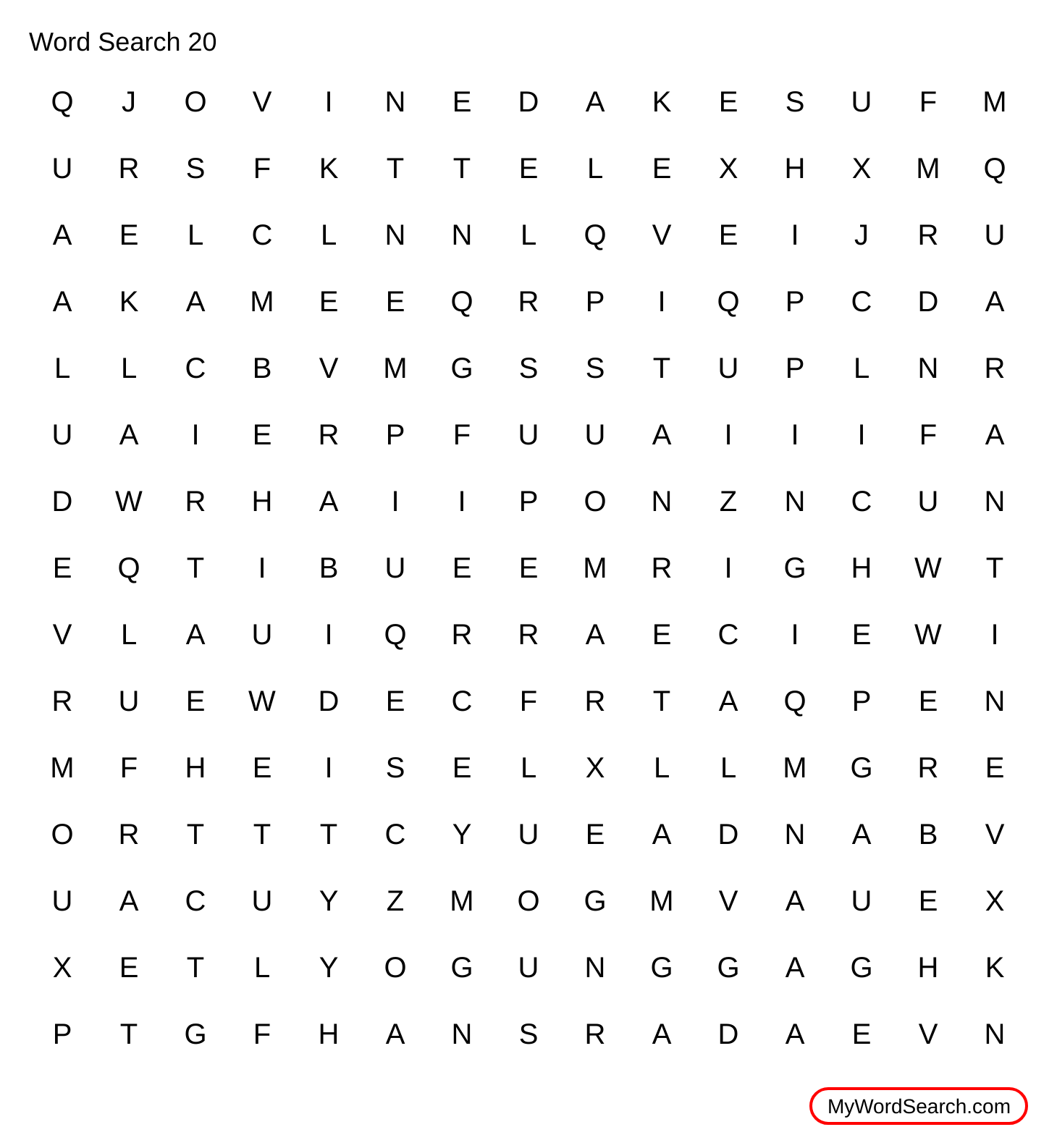 Word Search 20