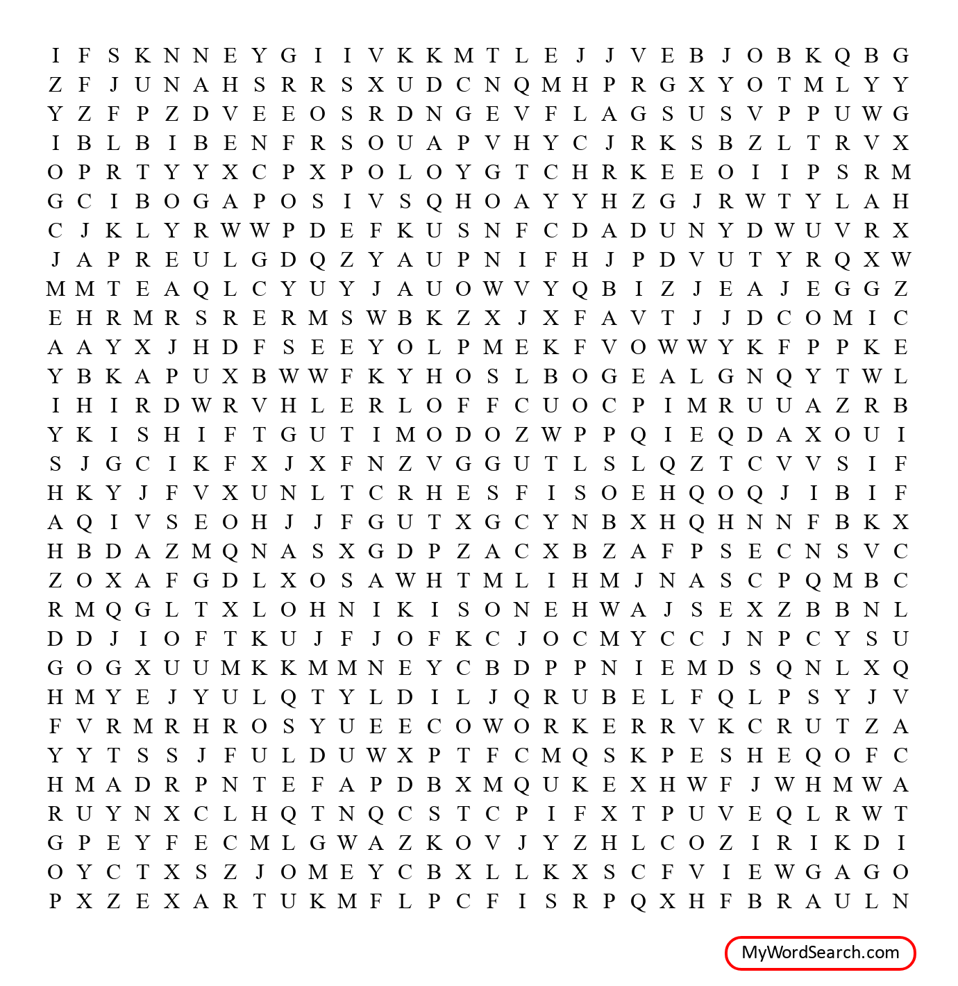 Work Word Search