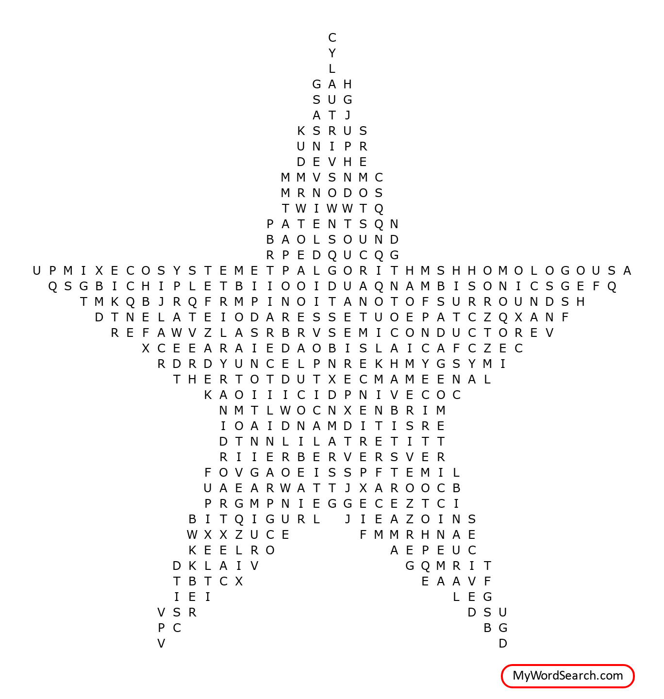 Xperi Star Word Search