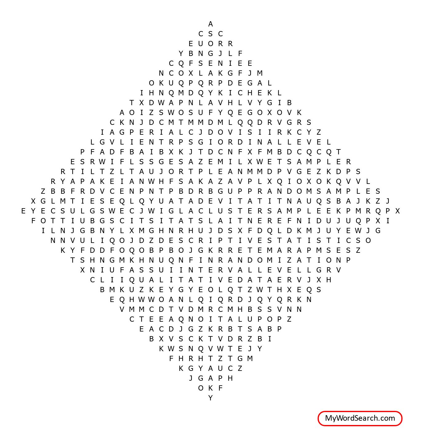 chapter 1 statistics word search