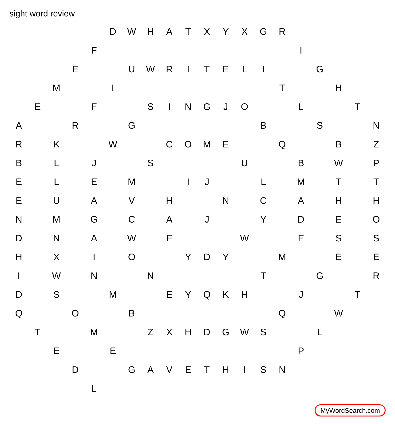 sight word review